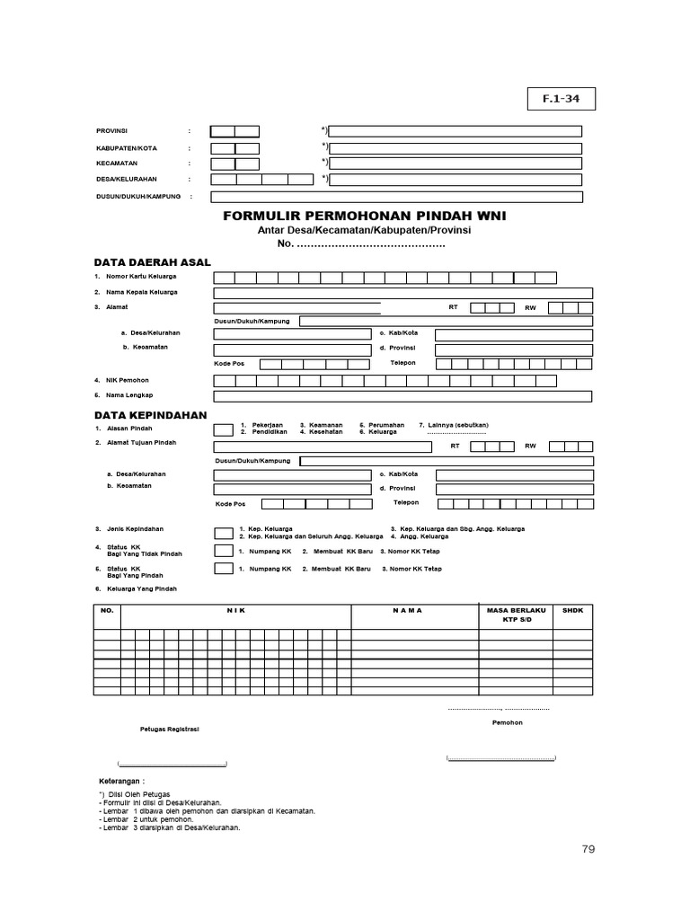 Formulir Pindah | PDF