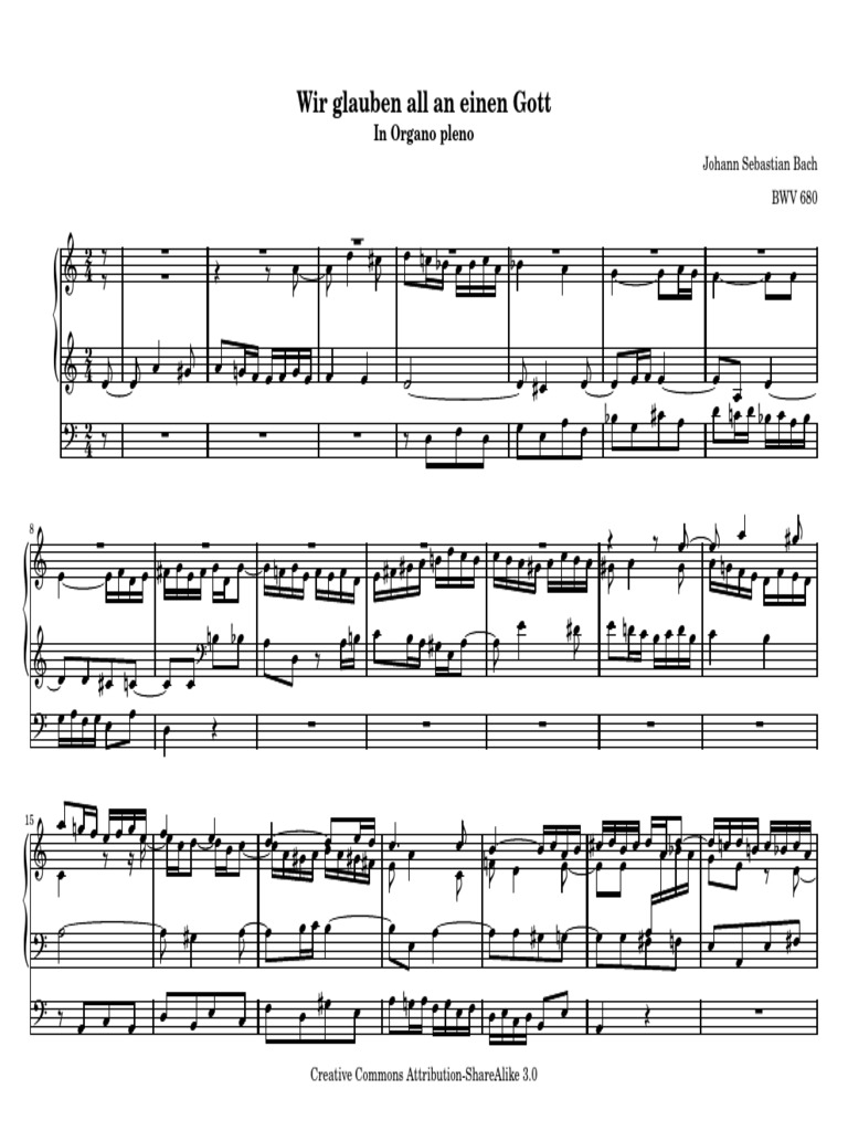 Bach Organ Solo | PDF | Church Music | Cantatas