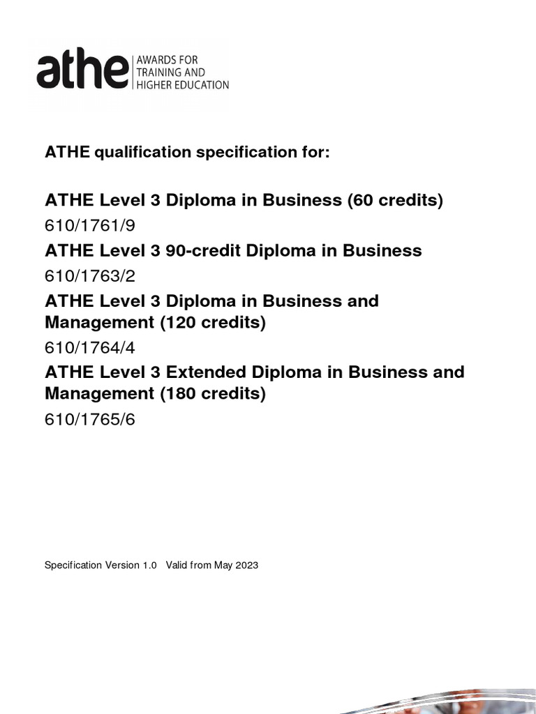 ATHE Level 3 Business Specification v1.0 FINAL 170423 | PDF | Learning ... ATHE Level 3 Business Specification v1.0 FINAL 170423 | PDF | Learning ...
