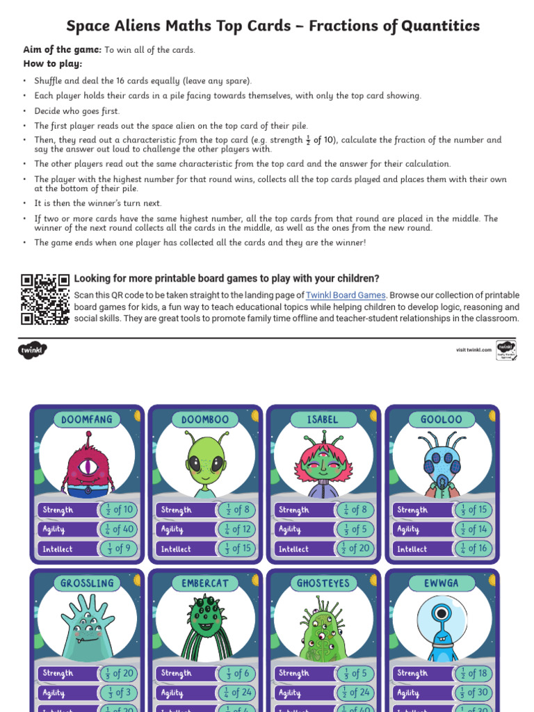 T BG 1649404880 Space Aliens Fractions of Quantities Game ks2 Maths Top ...