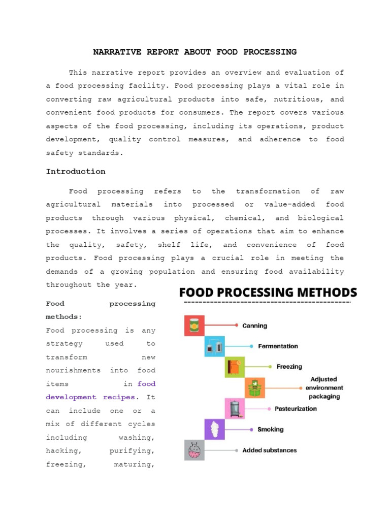 Narrative Report About Food Processing | Download Free PDF | Food ...
