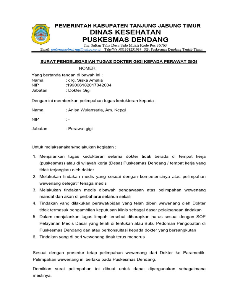 Surat Delegasi DRG | PDF | Kesehatan Holistik