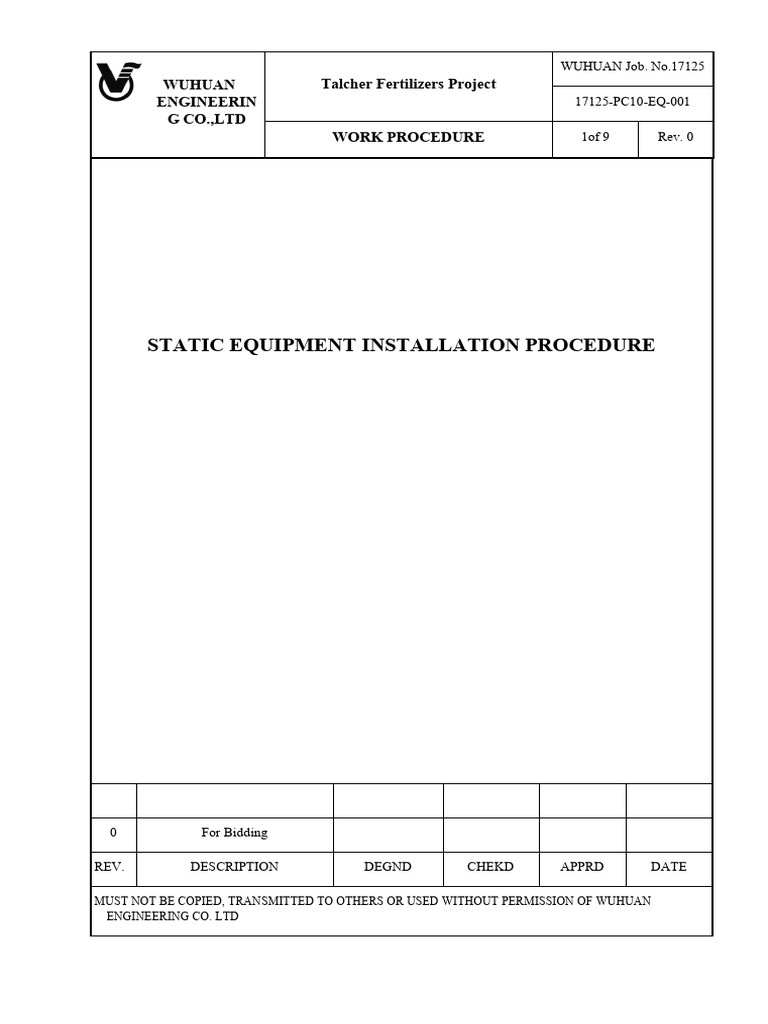 Static Equipment Install Guide | PDF | Welding | Construction