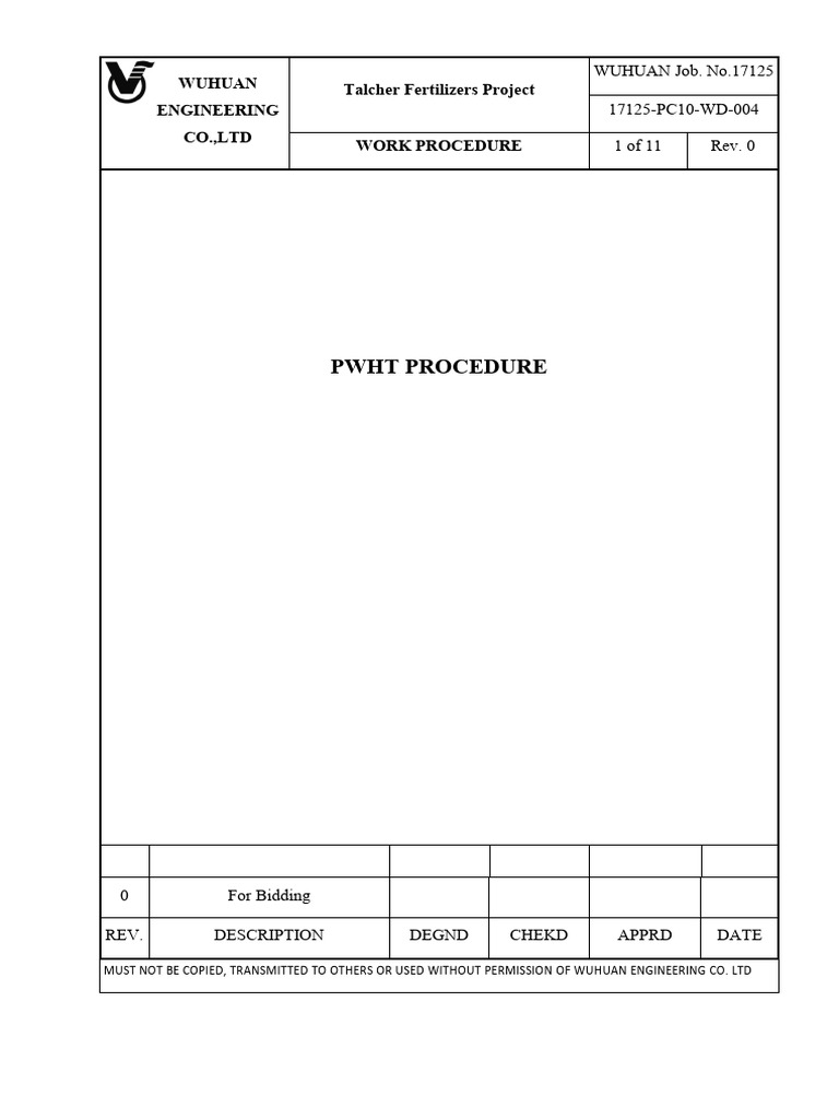 Attach-11 Work Procedure For PWHT | PDF | Pipe (Fluid Conveyance) | Thermocouple