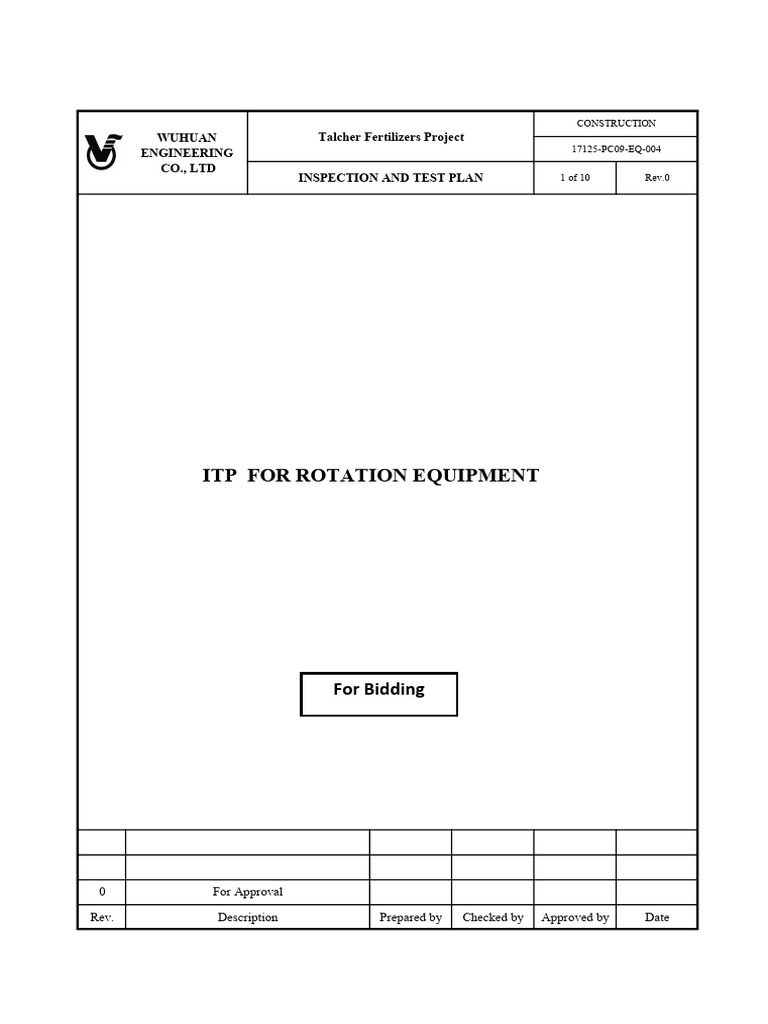Attach-4 ITP For Rotation Equipment Installation | PDF | Belt (Mechanical) | Bearing (Mechanical)