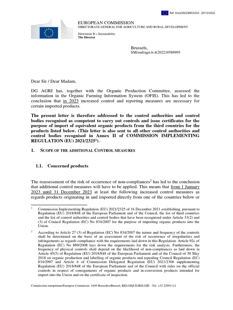 2023 Letter-Control-Bodies-Authorities-Import-Organic-Products-From ...