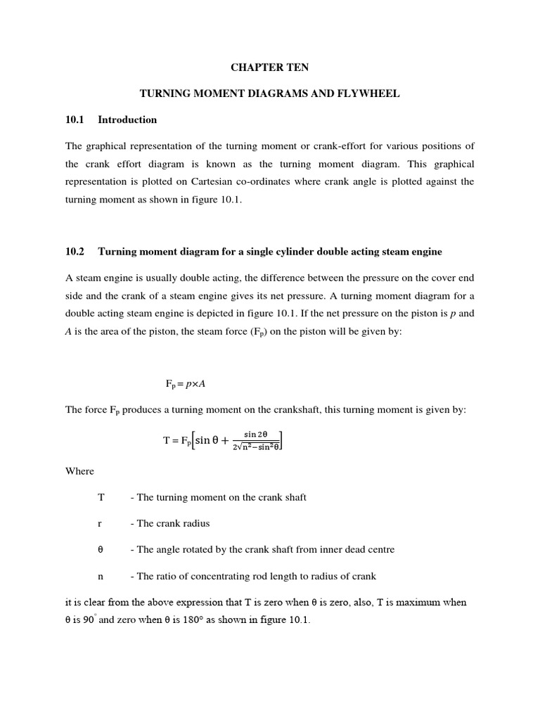 CHAPTER TEN - docx-TURNING MOMENT DIAGRAMS | PDF | Torque | Engines