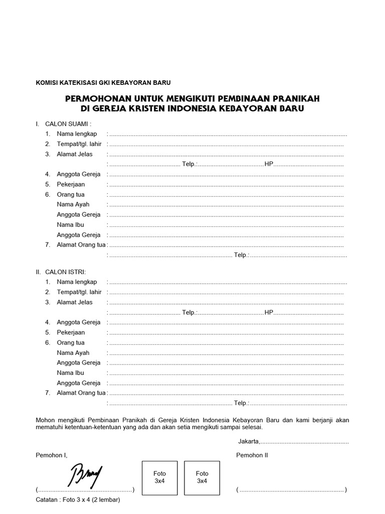 Formulir Bina Pranikah | PDF