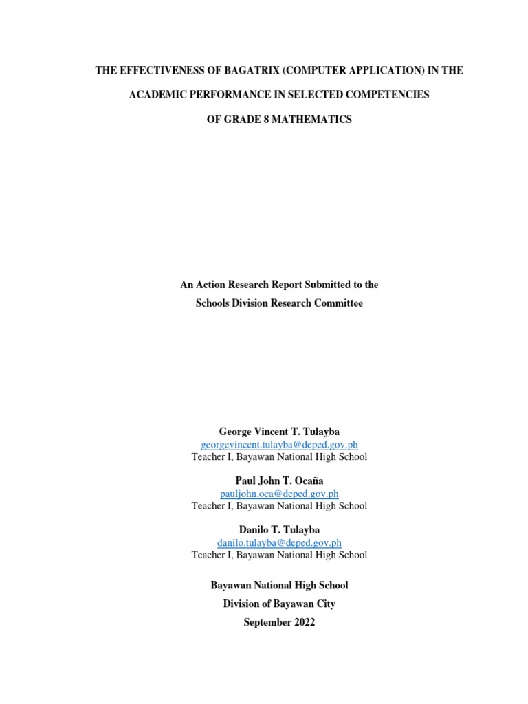 Completed Research GEORGE | PDF | Educational Technology | Probability