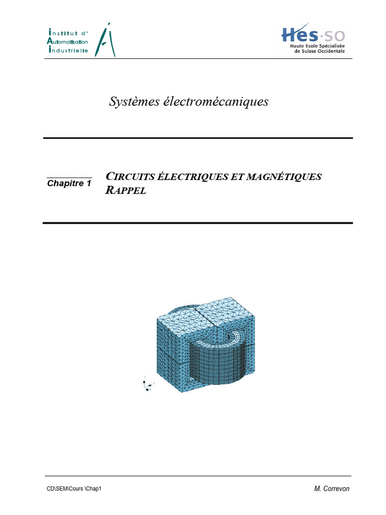 Chap1 (Circuits Magnétiques Et Électriques Rappel) | PDF | Champ ...
