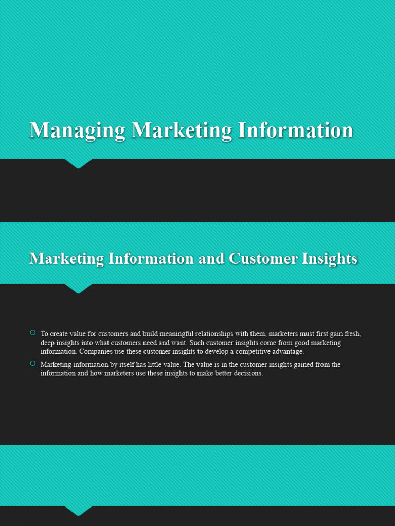 Managing Marketing Information | PDF | Marketing Research | Marketing
