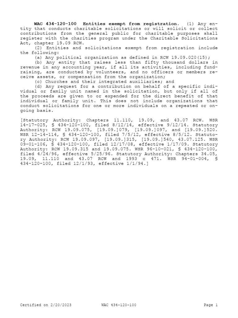 Wac 434-120-100 | PDF | Finance & Money Management