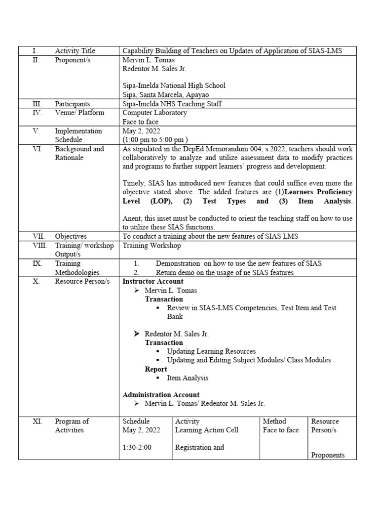 SIAS Training Workshop | PDF | Cognitive Science | Behavior Modification
