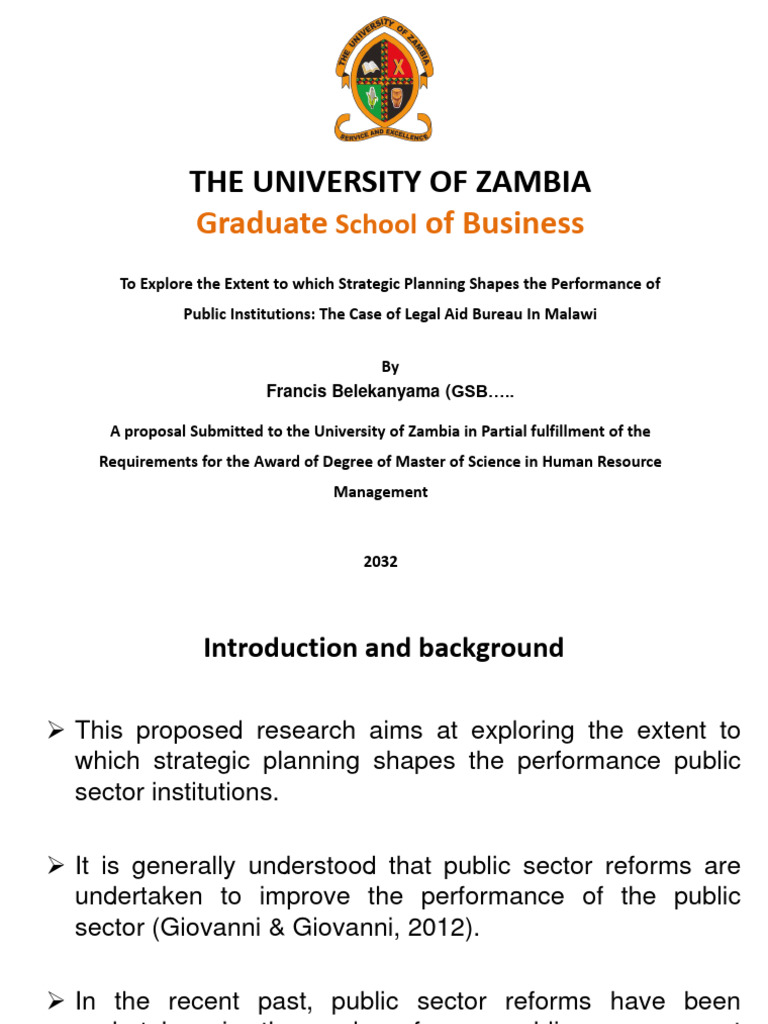 Research Proposal - Francis Belekanyama | PDF | Methodology | Strategic Planning