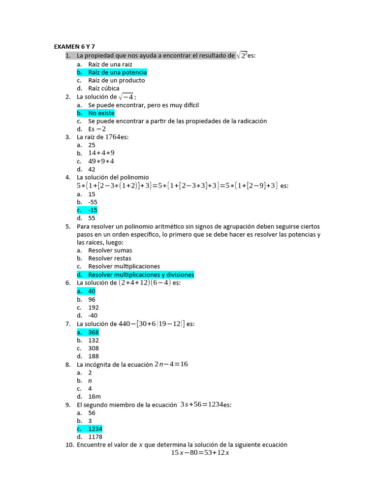 Examenes 2 | PDF | Factorización | Masa