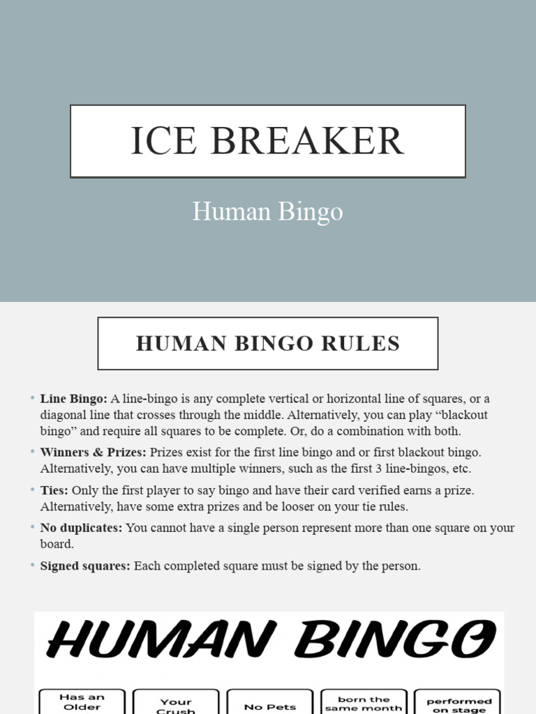 Ice Breaker HUMAN BINGO | PDF