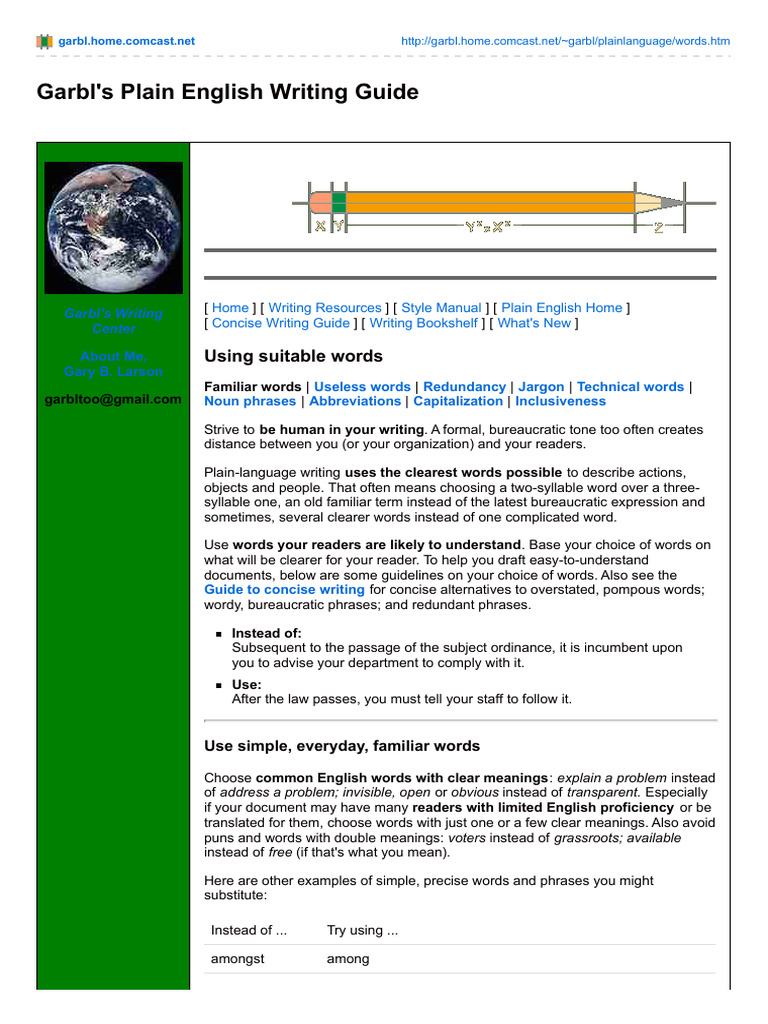 Garbls Plain English Writing Guide | PDF | Acronym | Noun