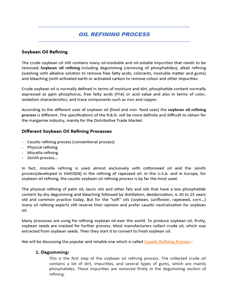 Oil Refining Process | PDF | Oil | Chemical Substances
