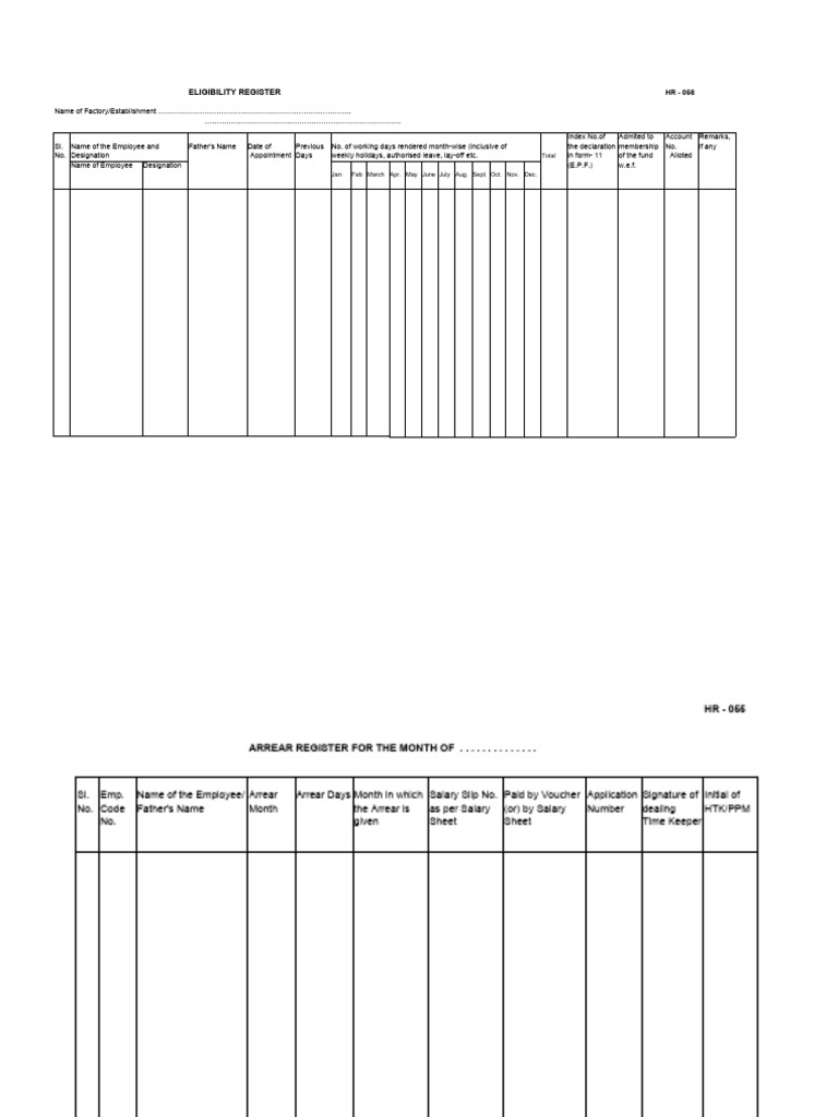 Statutory Register | PDF | Temporary Work | Salary