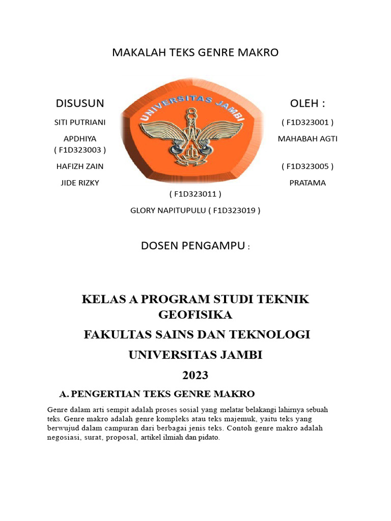 Teks Genre Makro dalam Akademik | PDF