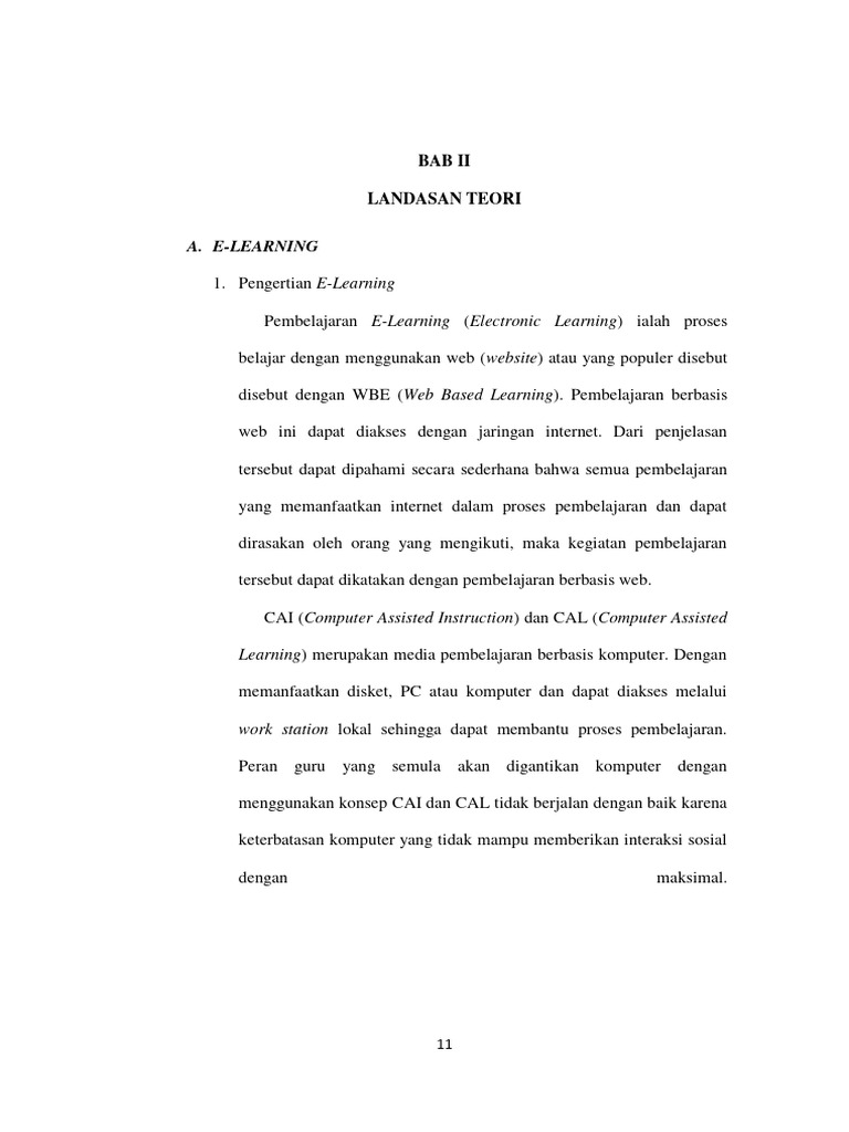 Pengertian dan Karakteristik E-Learning | PDF | Komputer