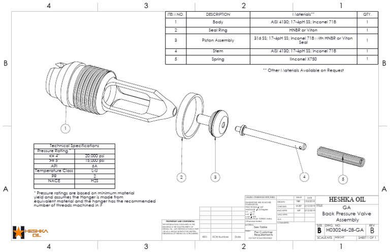 Back Pressure Valve Specs | PDF | Mechanical Engineering | Physical ...