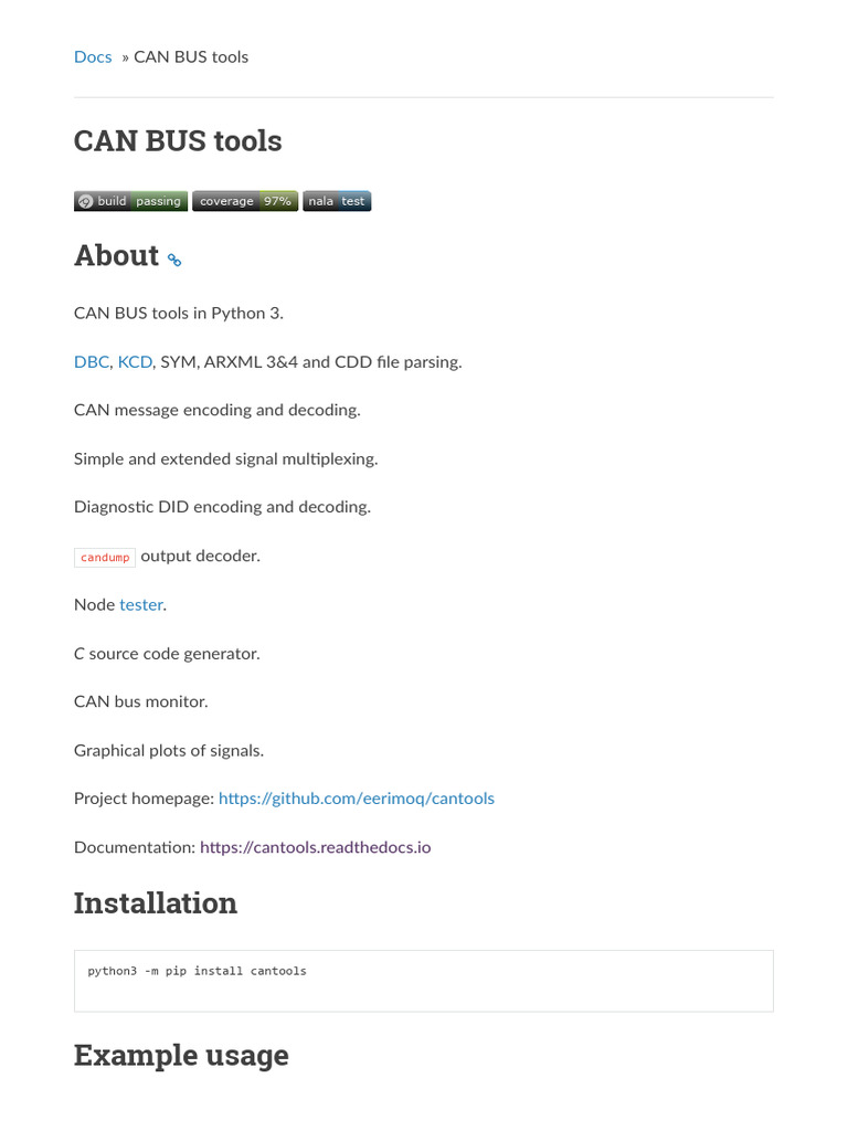 Cantools | PDF | Class (Computer Programming) | Computer Engineering