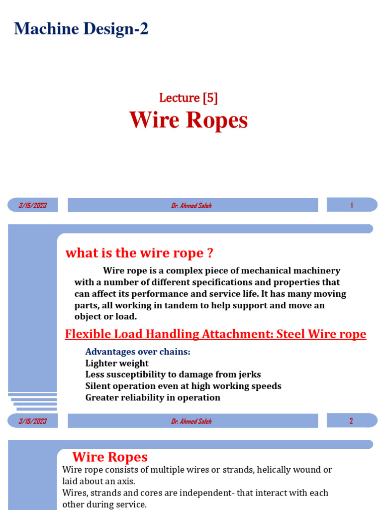 5 - Wire Ropes | PDF | Wire | Rope