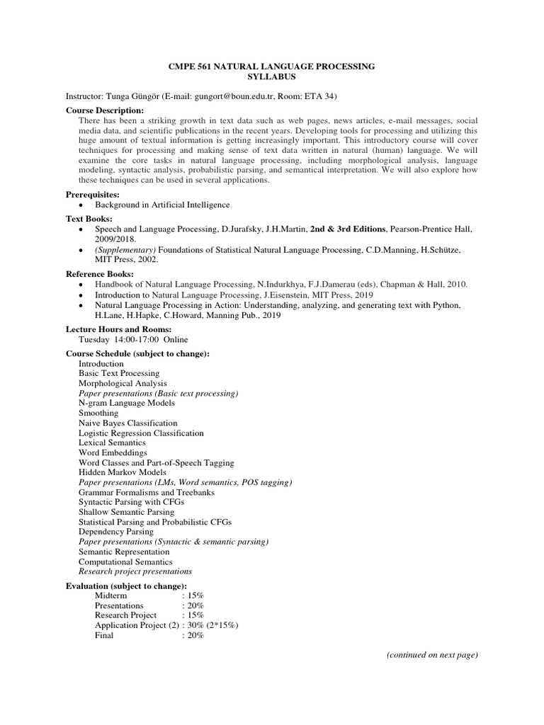 Syllabus 0 | PDF | Parsing | Part Of Speech