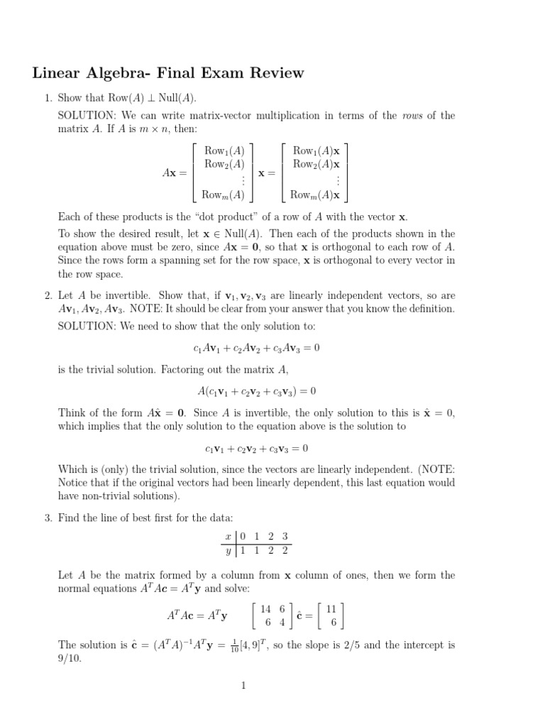 Final Exam Ques Sol | PDF | Eigenvalues And Eigenvectors | Matrix (Mathematics)