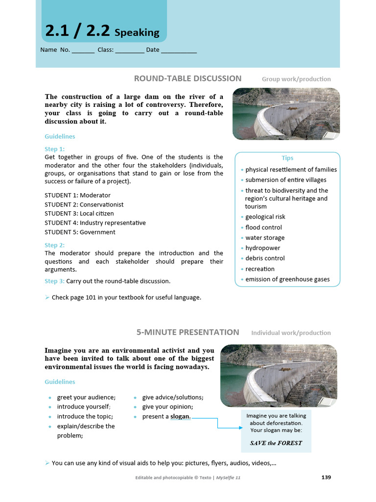 Standard - Speaking - U2.1-2.2 - Round-Table Discussion - 5-Minute ...