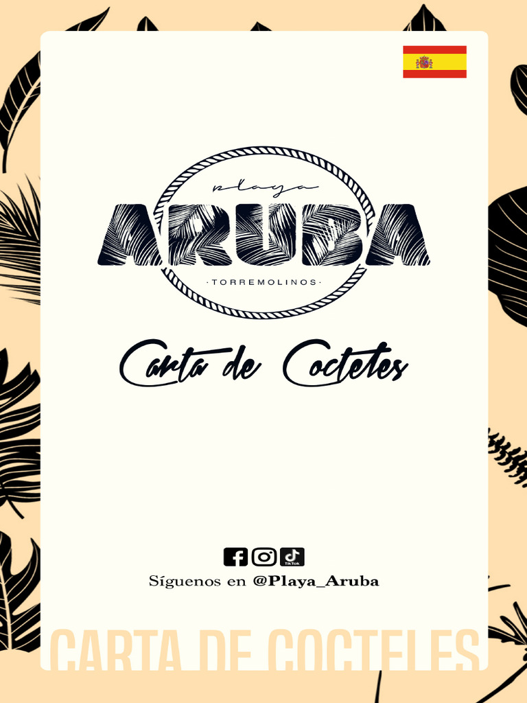 Carta Cocteles Playa Aruba | PDF