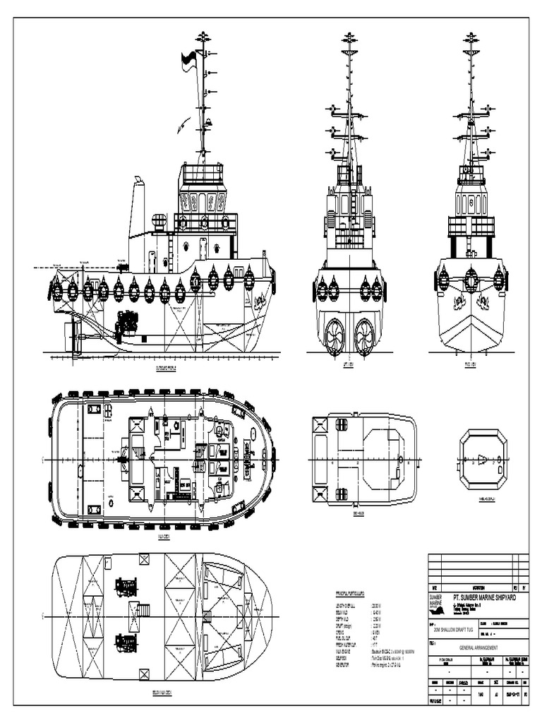 20M Shallow Draft Tug - General Arrangement | PDF | Manufactured Goods ...