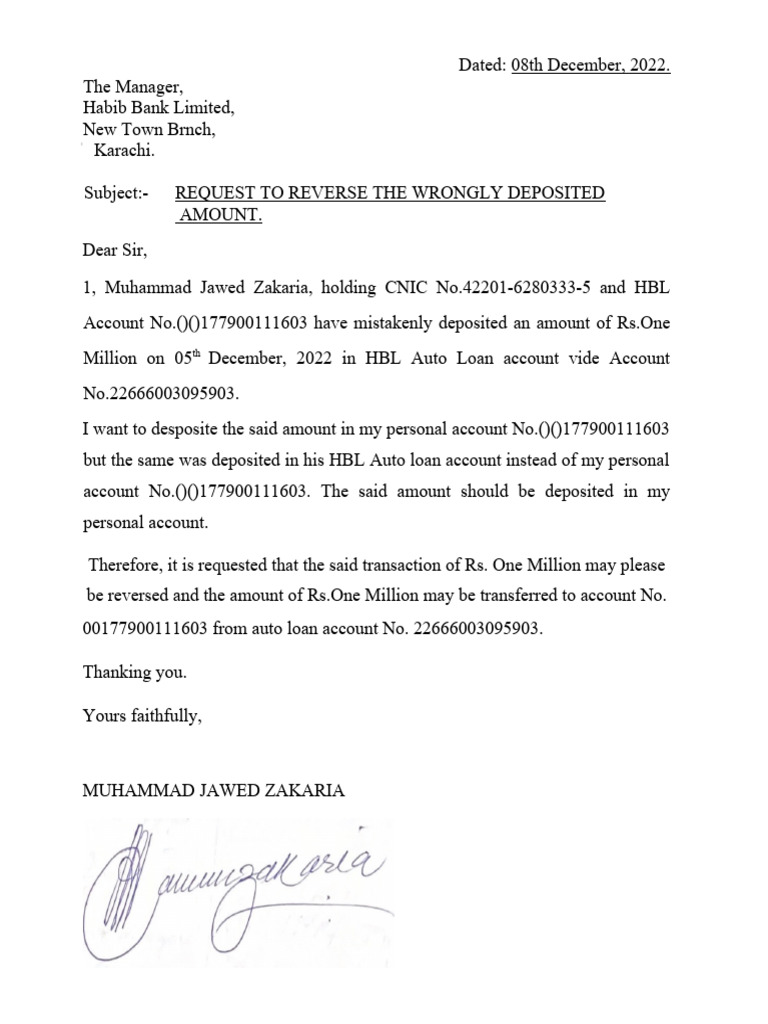 HBL Application Jawed Zakaria-2 | PDF