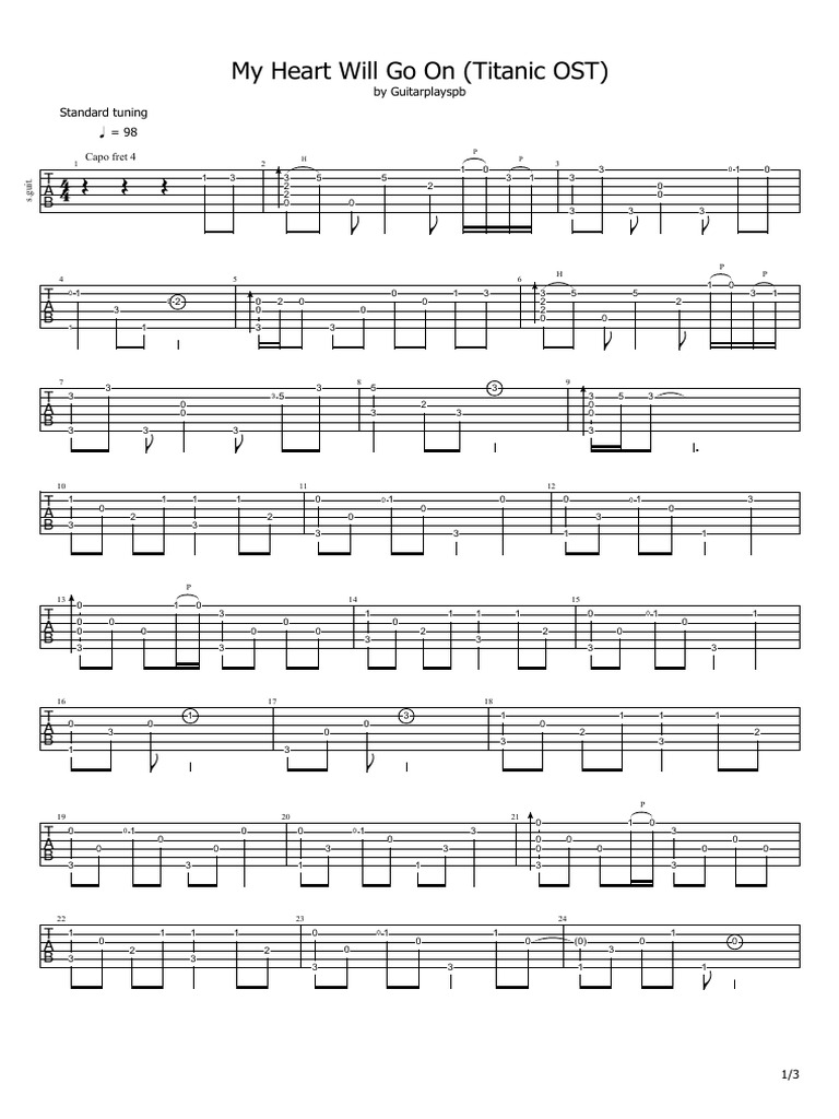 Dion Celine-My Heart Will Go On Ost Titanic Fingerstyle by ...