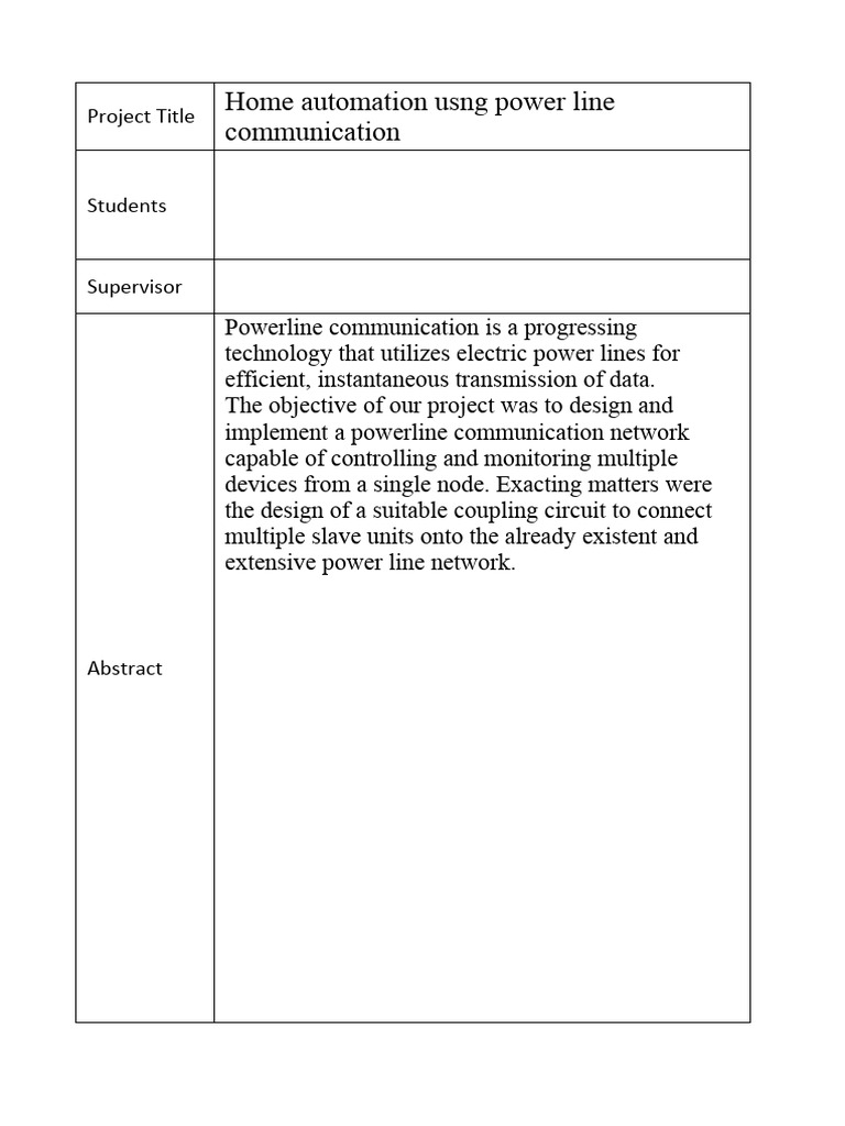 Home Automation Using Powerline Communication) | PDF