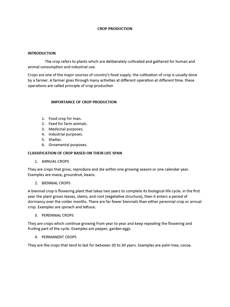 CROP PRODUCTION Page 1. | PDF
