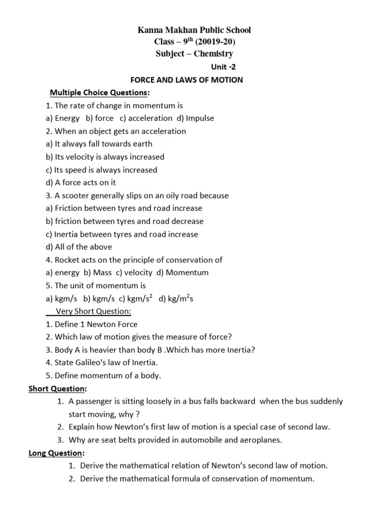 IX-Physics Worksheet | Download Free PDF | Acceleration | Sound