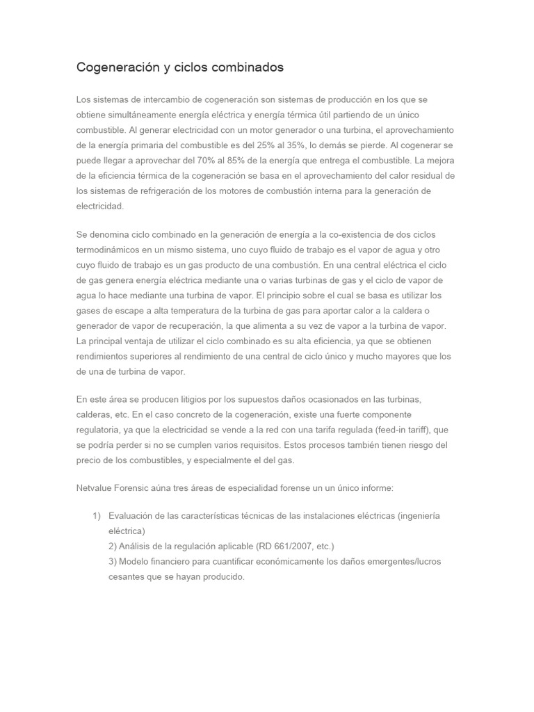 Ciclo Combinado | PDF | Cogeneración | Conversión de energía