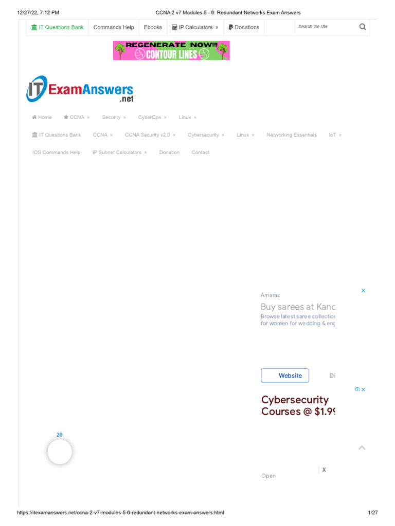 CCNA 2 v7 Modules 5 - 6 - Redundant Networks Exam Answers | PDF | Network Switch | Computer ...