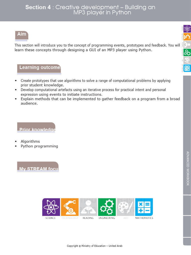 G9Adv-Building An MP3 Player in Python (Word Version) | PDF | Prototype | Algorithms