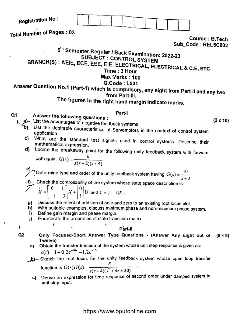 Btech Aeie Ece Eee Eie Elec Ece Etc 5 Sem Control System Rel5c002 2023 ...