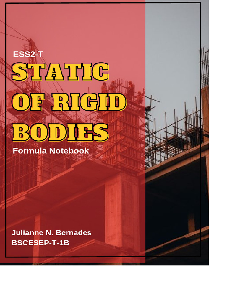Statics Formula Notebook | PDF | Euclidean Vector | Force