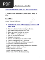 Abstract Noun Worksheet For Class 5 With Answers | PDF | Noun | Adjective