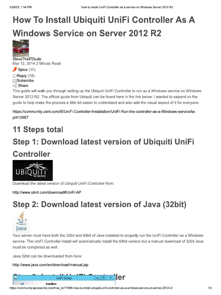 How To Install Ubiquiti UniFi Controller As A Windows Service on Server ...