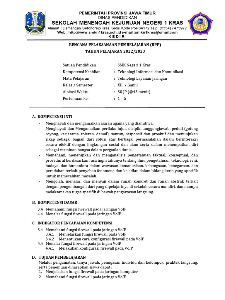 RPP KD 4 (Sem 1) | PDF