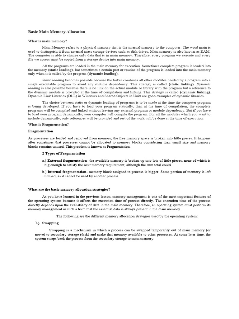 Module 7 Memory Management | PDF | Library (Computing) | Computer Data Storage