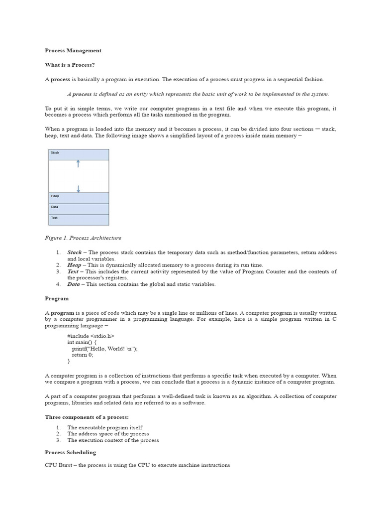 Module 8 Process Management | PDF | Process (Computing) | Thread (Computing)