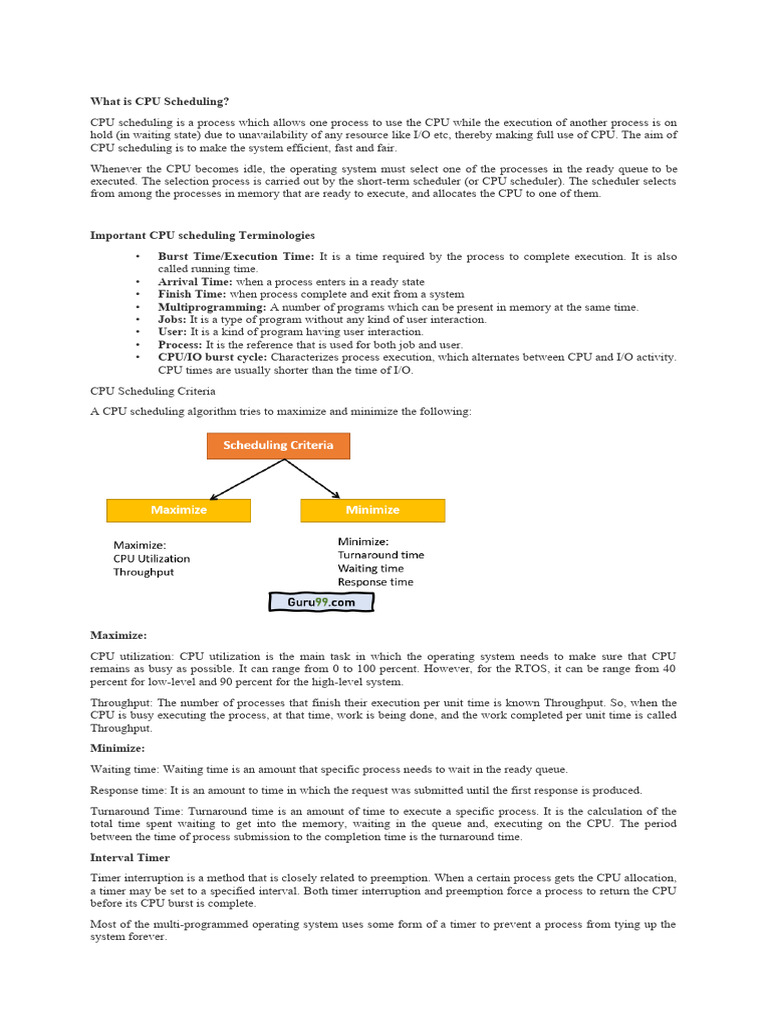 Understanding CPU Scheduling Basics | PDF | Scheduling (Computing) | Process (Computing)