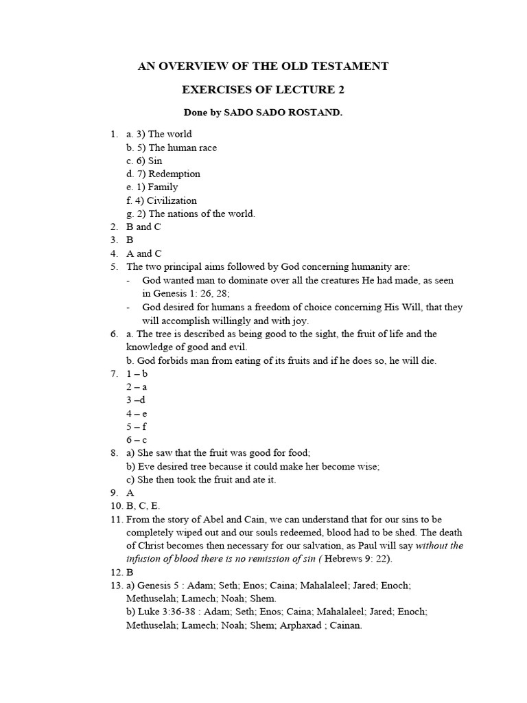 AN OVERVIEW OF THE OLD TESTAMENT 2 | PDF | Ham (Son Of Noah ...
